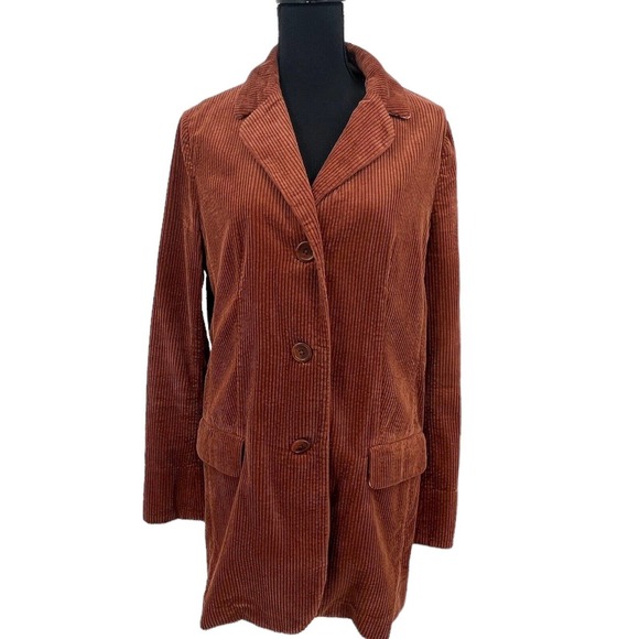 J. Jill | Jackets & Coats | J Jill Wide Whale Burnt Orange Corduroy ...